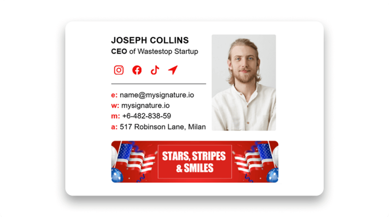 Patriotic 4th of July Email Signature Templates - MySignature